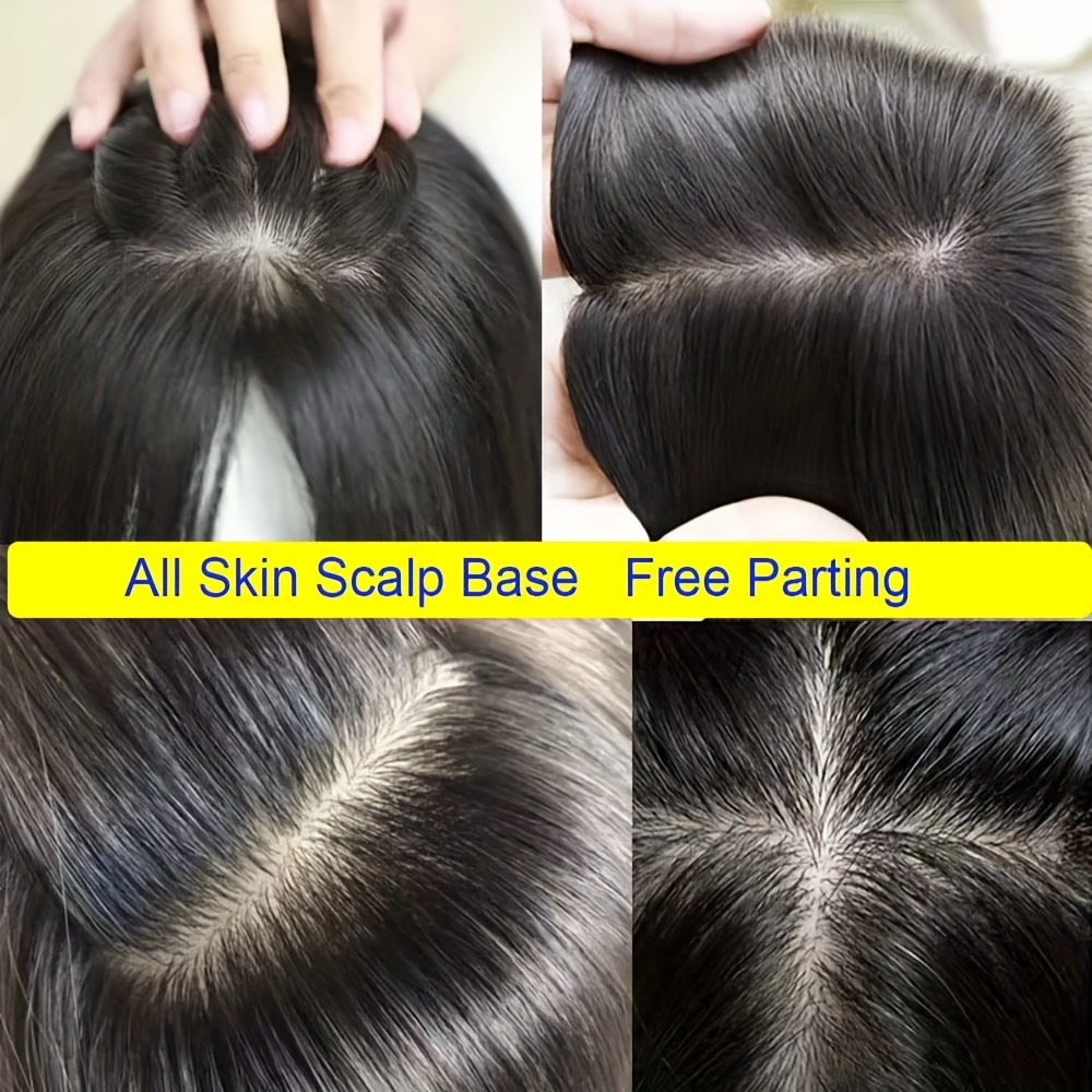 Invisible Human Hair Silk Base Toppers 8*12 100% Human Hair - Temu