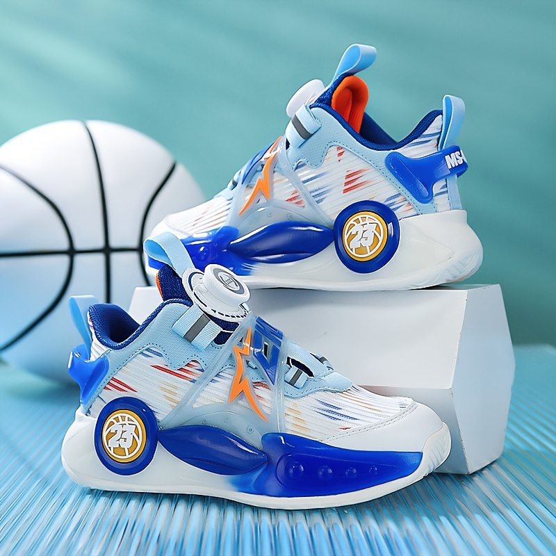 Casual Low Top Mesh Sneakers With Rotating Button For Boys, Breathable ...