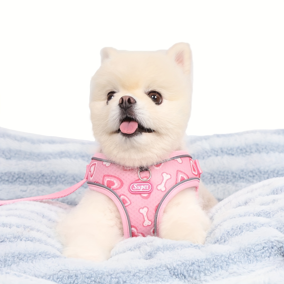 Cute Love Heart Bone Pattern Dog Harness Leash Set - Temu Portugal