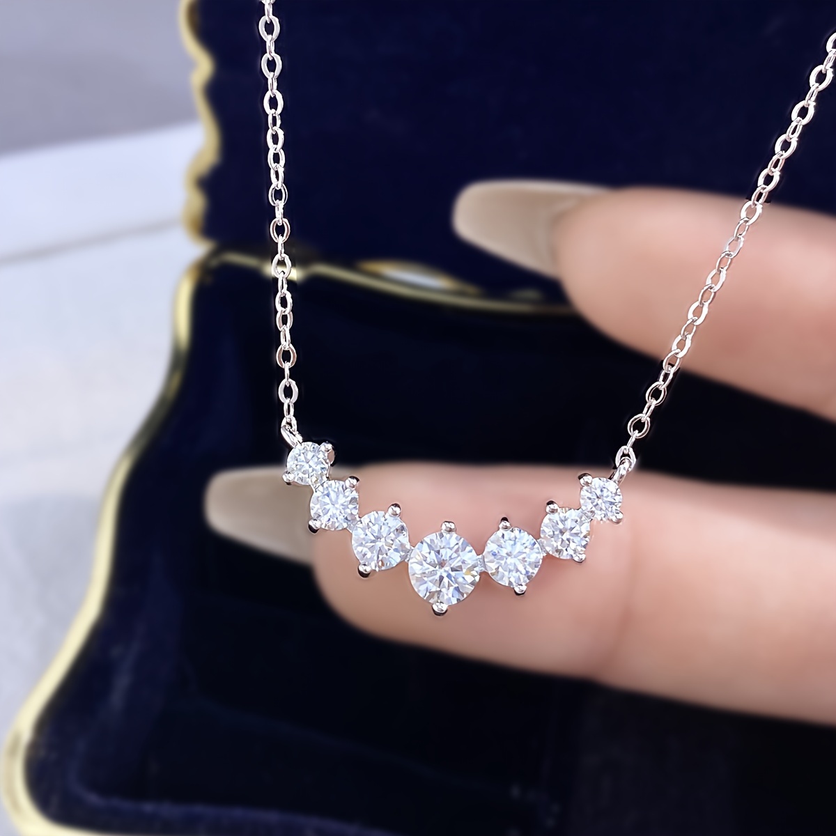 Moissanite Pendant Necklace Women 925 Sterling Silver - Temu United Kingdom