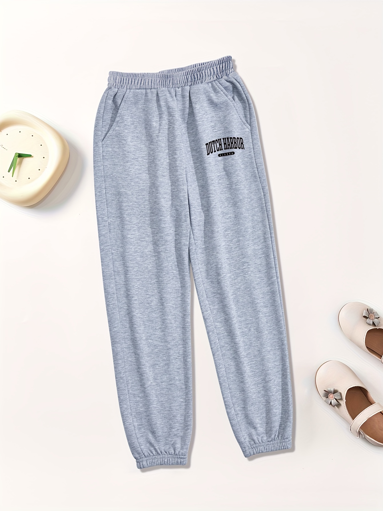 Teens Jogger Sweatpants Letter dutch Harbor Print - Temu Australia