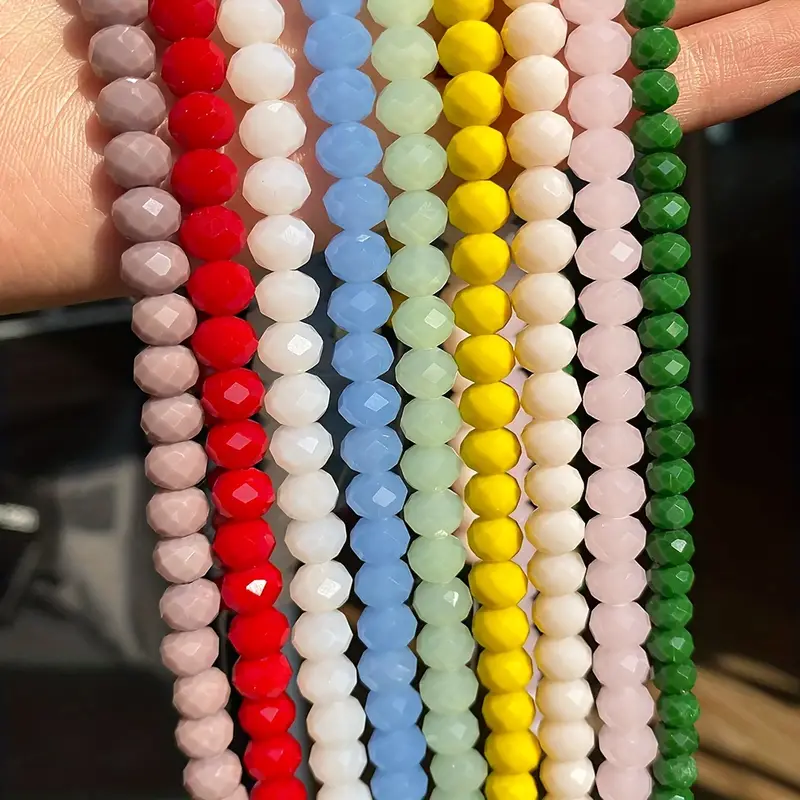 Multicolor Faceted Crystal Glass Beads Round Loose Spacer Temu Canada