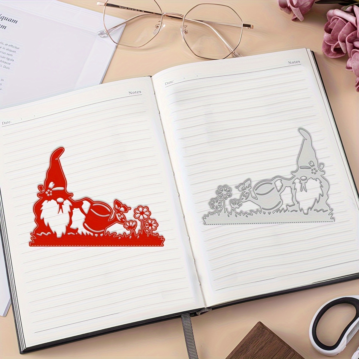 Dwarfs Watering Flowers Metal Die Cut Diy Album Scrapbook - Temu New ...