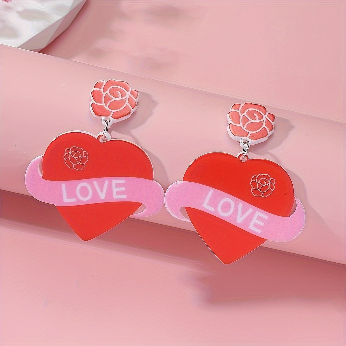 Love Heart Shaped Envelope Love Letter Heart Lock Key Dangle - Temu ...