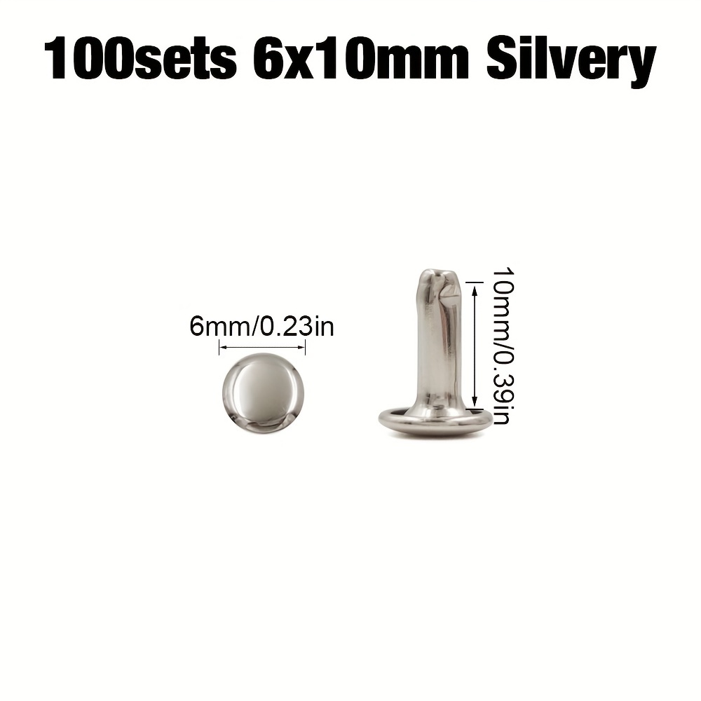 Metal Double Rivets Stud Round Nail Rivet Faux Leather - Temu Australia