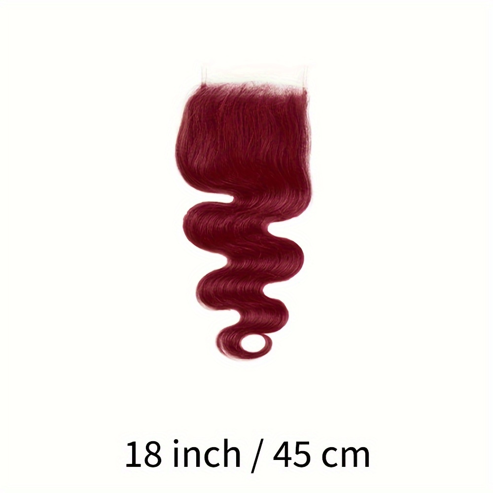 Body Wave Bundles Closure 4x4 Burgundy Red Bundles Closure - Temu ...