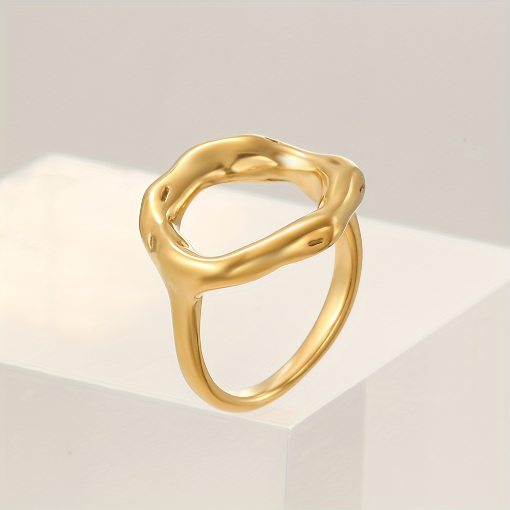 Electroplated Titanium Steel Ring Couples Fashion Hollowed - Temu ...