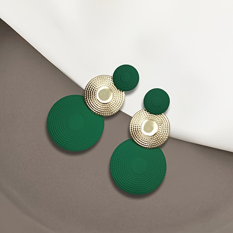 Trendy Hoop Earrings Round Geometric Earrings Daily Wear - Temu United ...