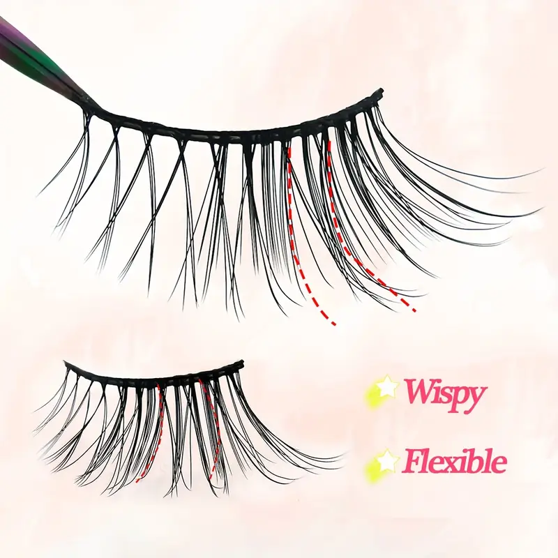 Half Lashes Natural Look Wispy Cat Eye Lashes False Temu Philippines