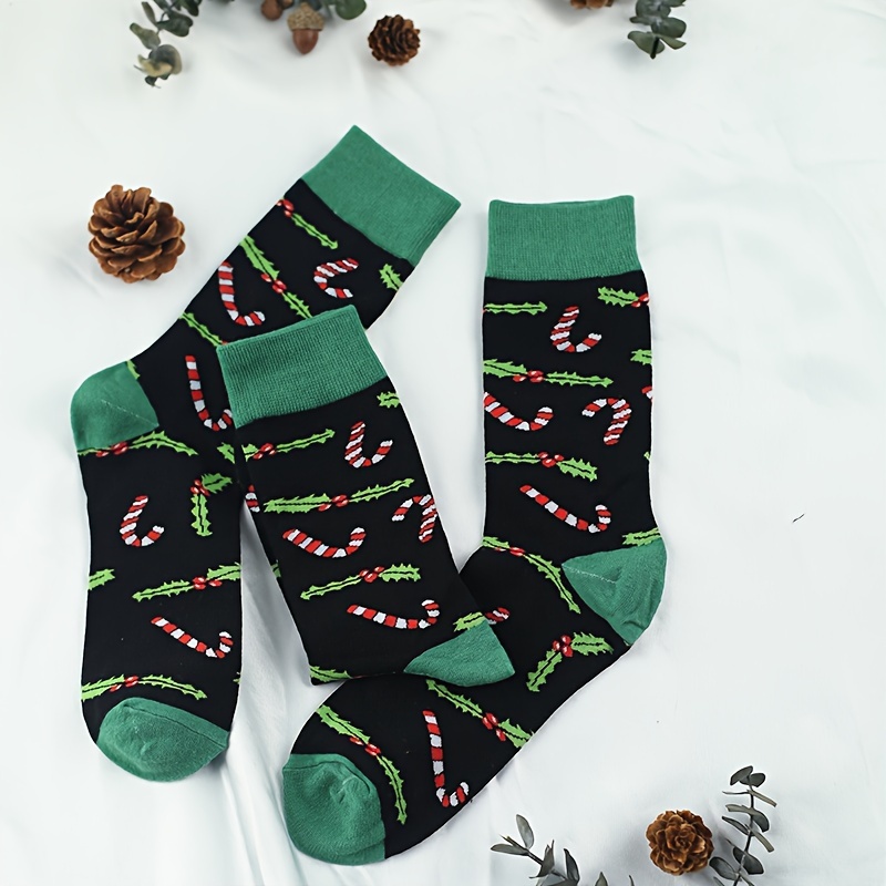colorful /three pairs calf socks jq christmas staff - Temu Canada