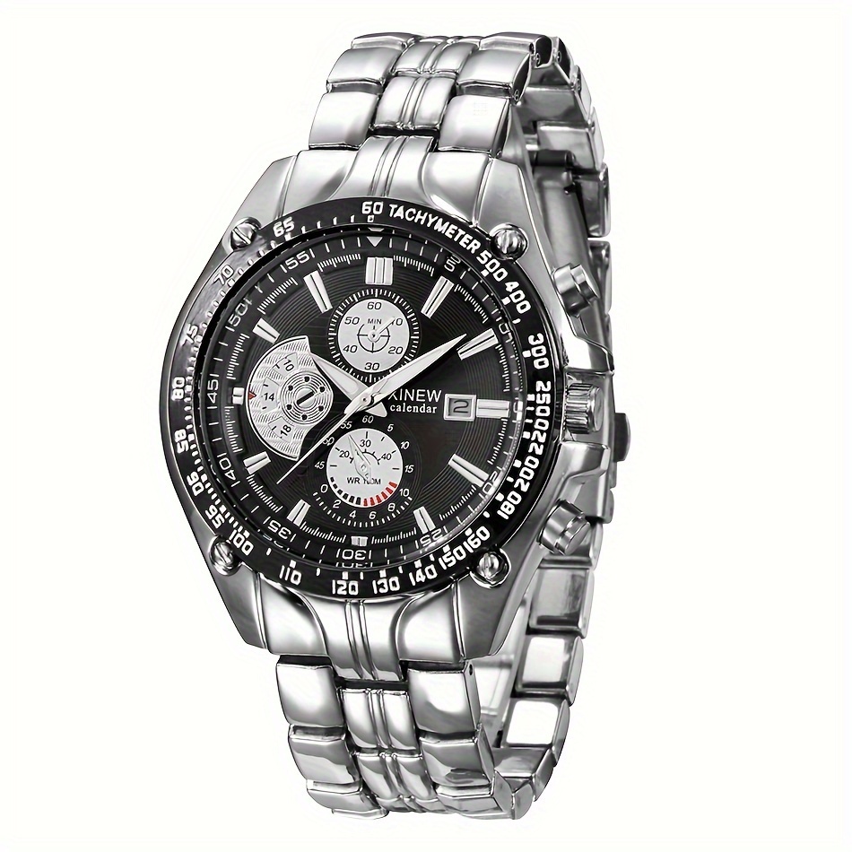 Multifunctional Steel Band Quartz Watch Suitable Women Men Three ...