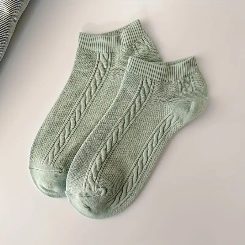 Twist Textured Socks Soft Lightweight Low Cut Ankle Socks Temu Canada