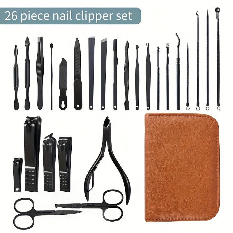 Nail Clippers Manicure Tool Set Portable Travel Case Cuticle - Temu ...