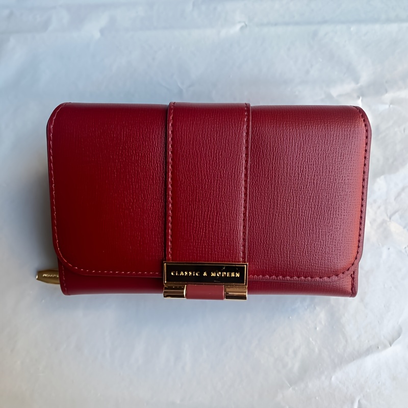 Trendy Simple Versatile Short Zero Wallet Solid Color Multi - Temu ...