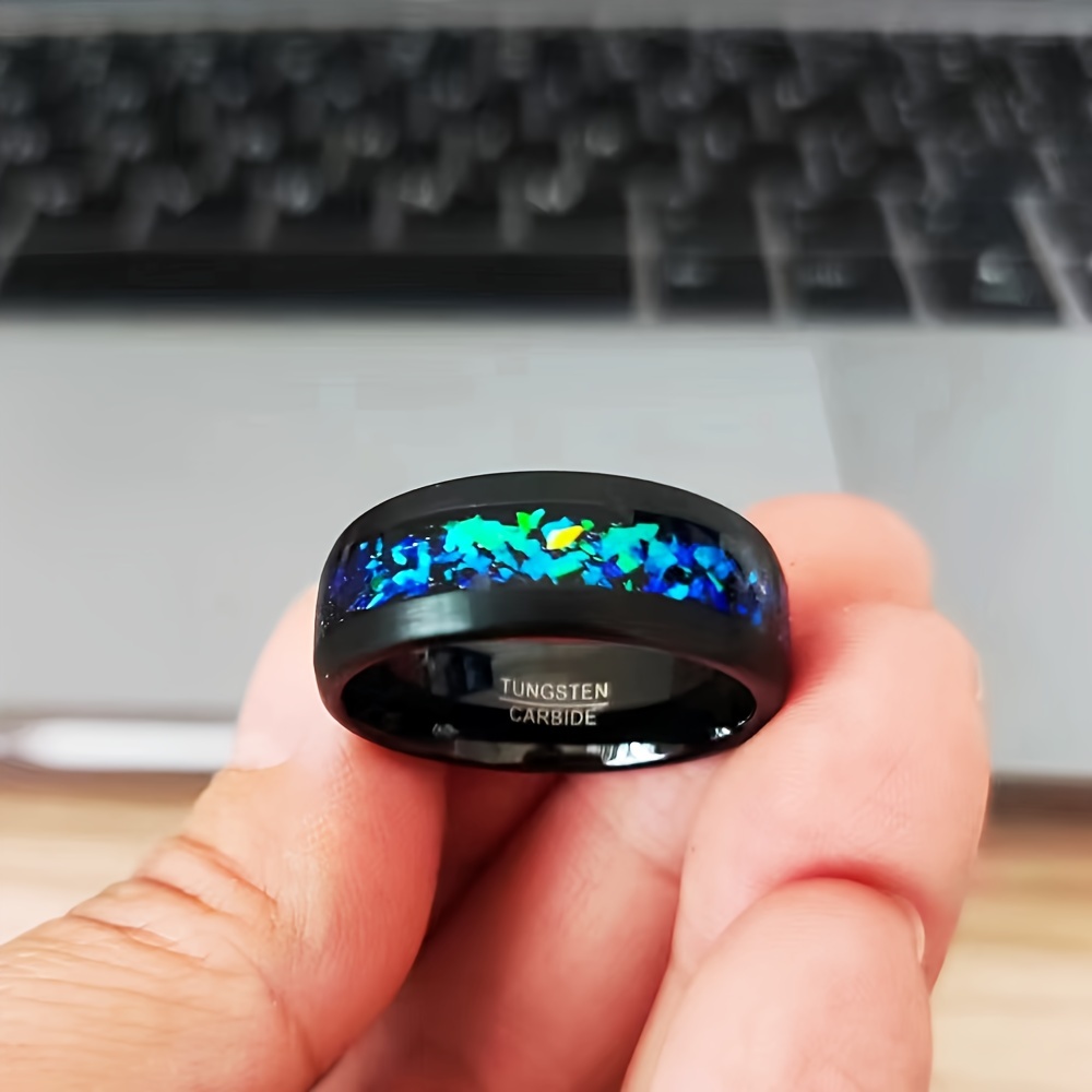 Tungsten Steel Men's Rings Holiday Gift Birthday Gift - Temu Ireland