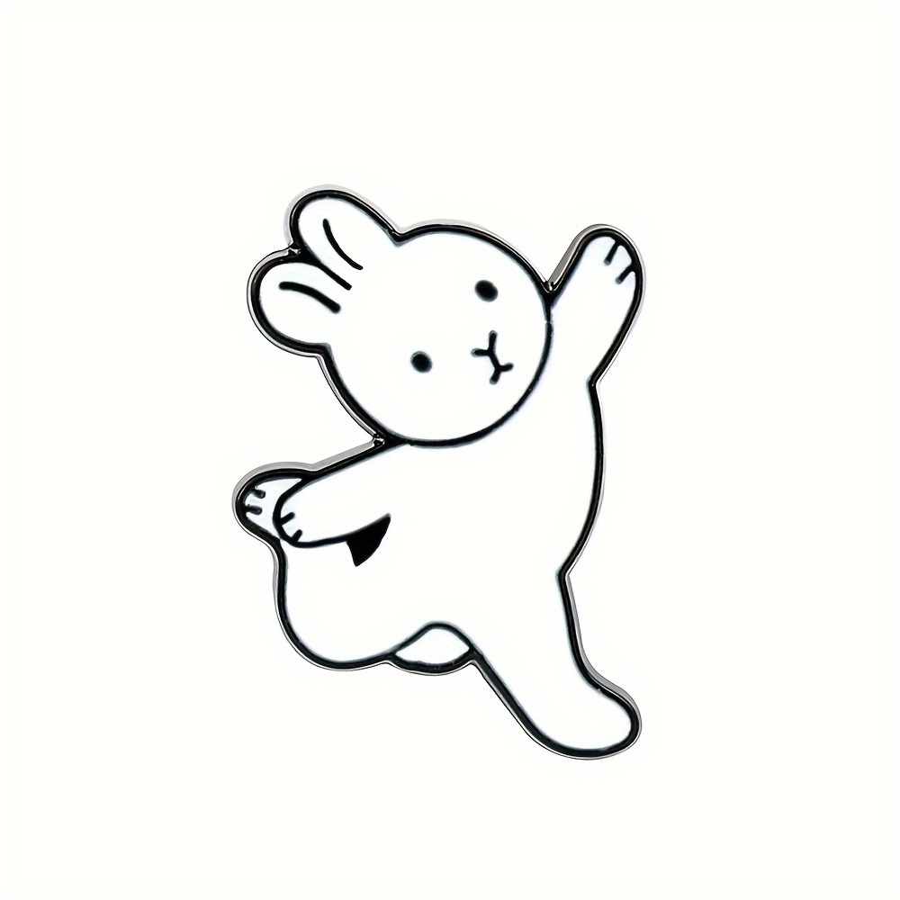 Creative Little Rabbit Metal Badge For Men Rabbit Jumping - Temu United ...