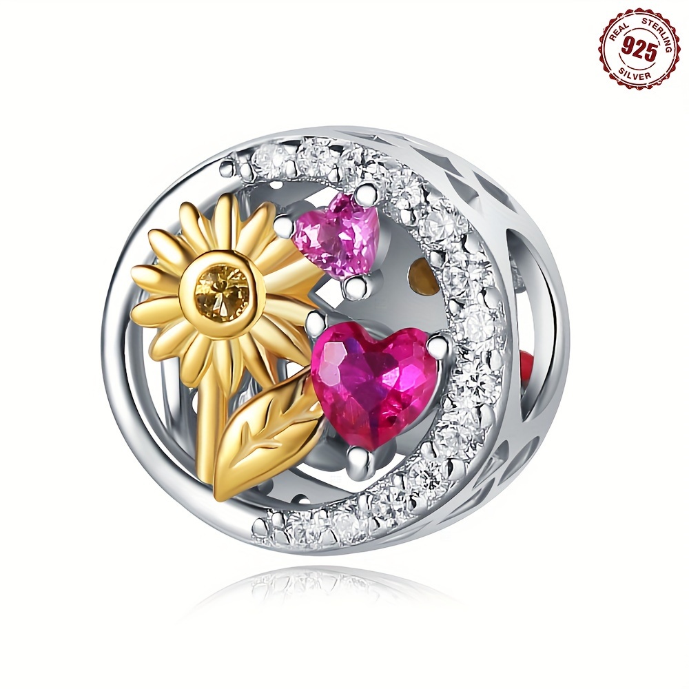 925 Silver Sunflower Infinity Symbol Love Heart Etc Shaped - Temu ...
