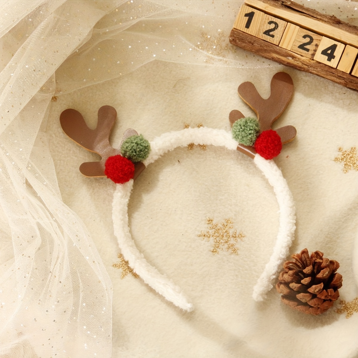 Girl's Cute Christmas Antlers Hair Hoop Headwear Christmas - Temu ...