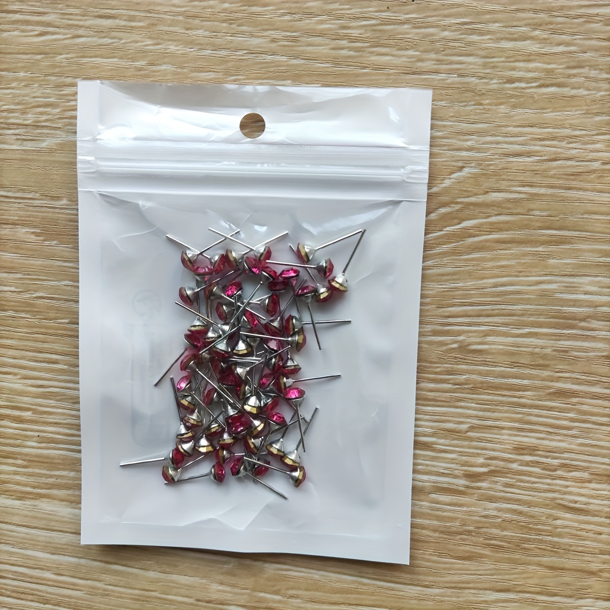 Diy Silver Rose Red Blue Purple Transparent Earrings Studs - Temu ...