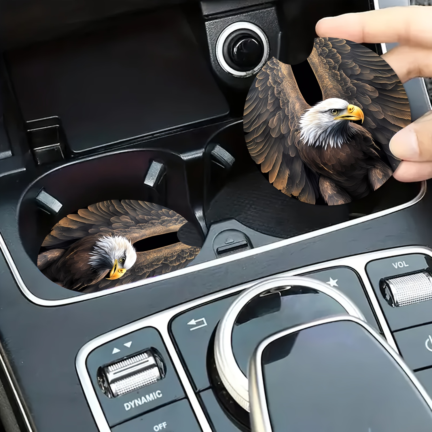 Eagle Pattern Car Coasters Round Shape Dining Table Coasters - Temu Canada
