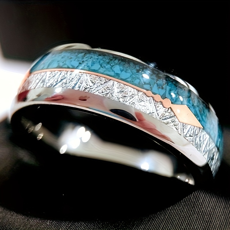 Men's Rose Golden Arrow Inlaid Ring Wedding Ring Engagement - Temu New ...