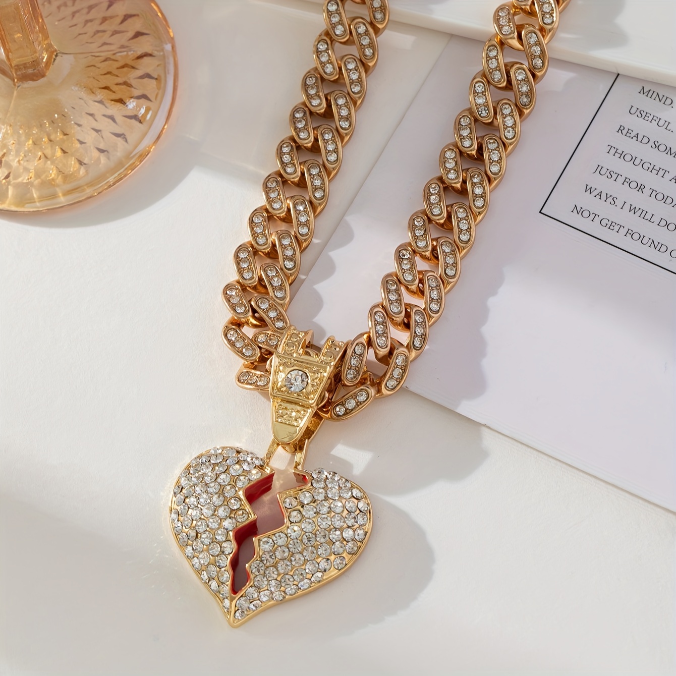 Personality Trend Hip Hop Love Heart Pendant Necklace - Temu United Kingdom