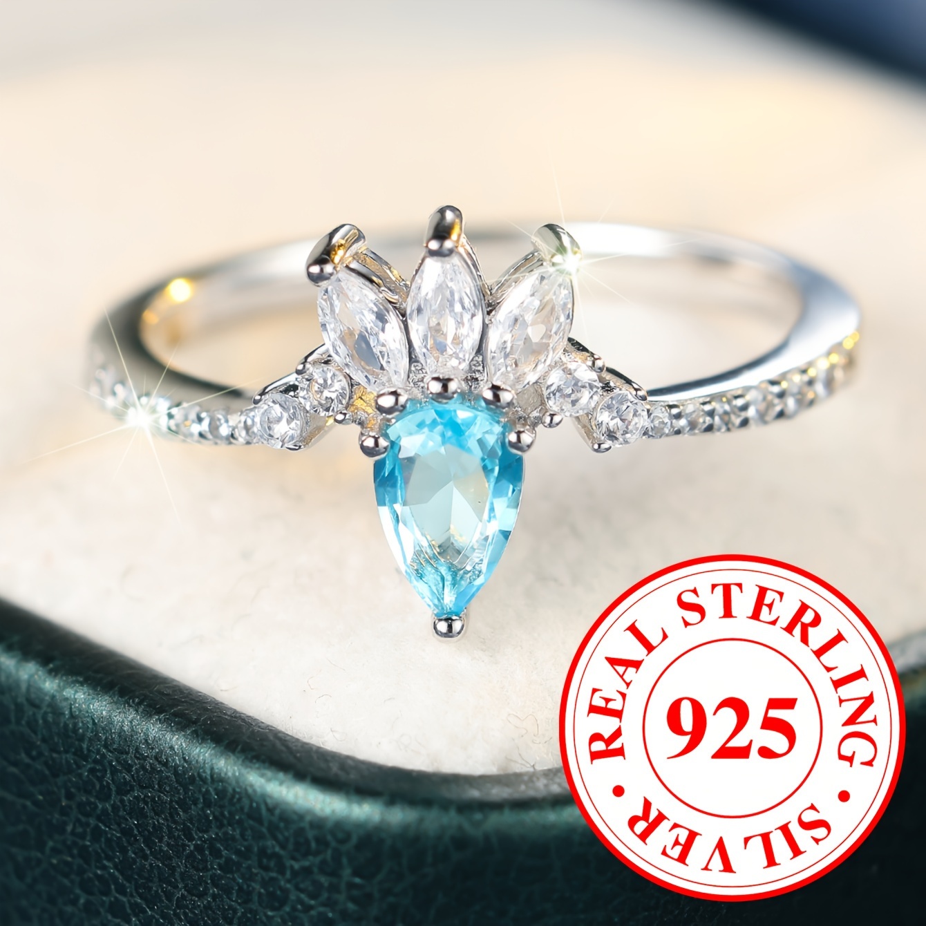 925 Sterling Silver Promise Ring Sparkling Crown Design - Temu United ...