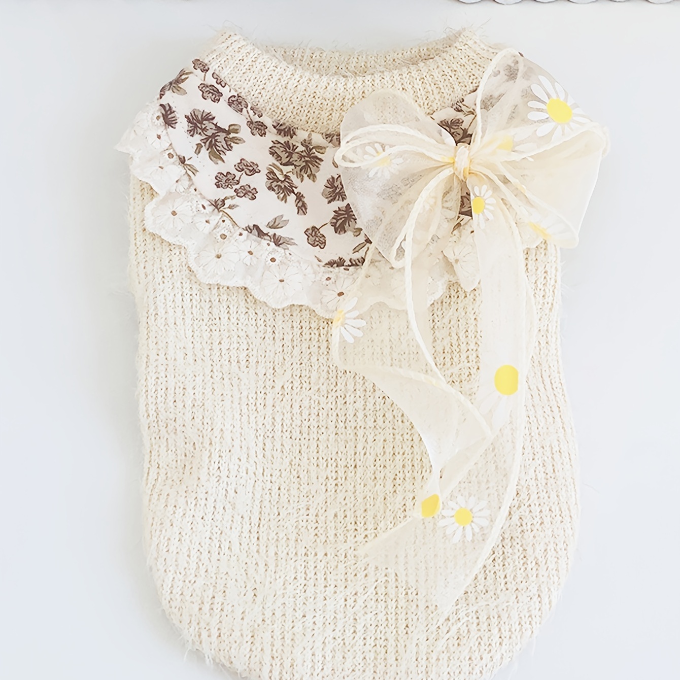 1pc Pet Apricot Knitted Butterfly Dog Sweater Suitable For Cats And ...