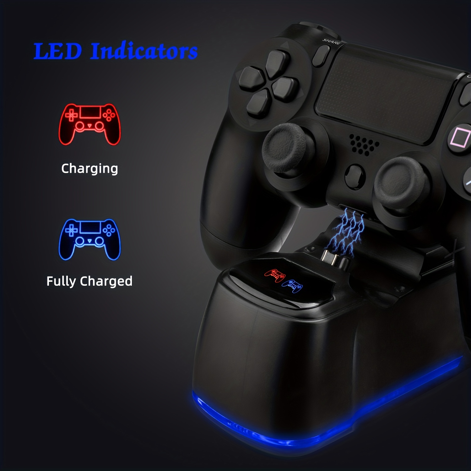 PS4 スリムプロ用 LED スクリーンディスプレイ コントローラー充電器 4 ショッ - Temu Japan