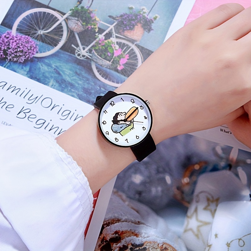 Cartoon Funny Celebrity Quartz Watch Cute Candy Color - Temu United Kingdom