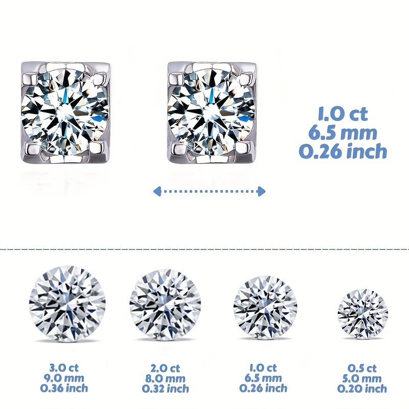 1 زوج S925 أزياء بسيطة وأقراط مربعة للرجال ، مجوهرات الأذن - Temu Saudi Arabia
