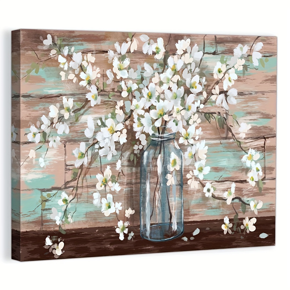 Bathroom Canvas Wallart Flowers Theme Modern Farmhouse - Temu New Zealand