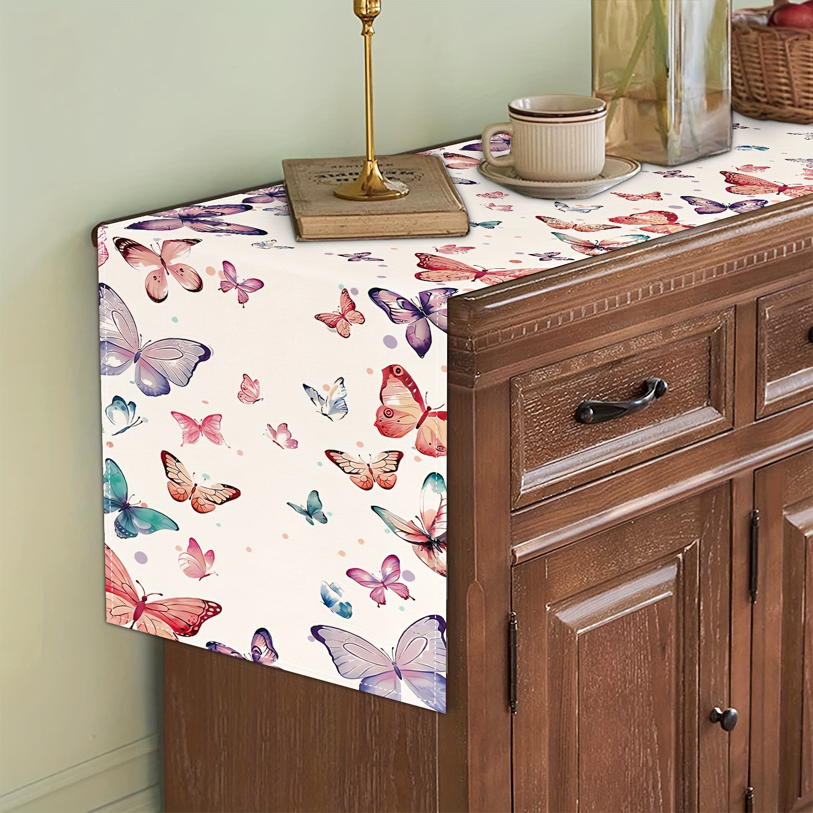 Table Runner Butterfly Spring Table Runner Seasonal Kitchen - Temu New ...