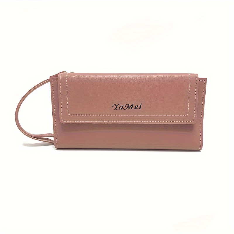 Trendy Letter Casual Long Wallet Portable Solid Color Multi - Temu ...