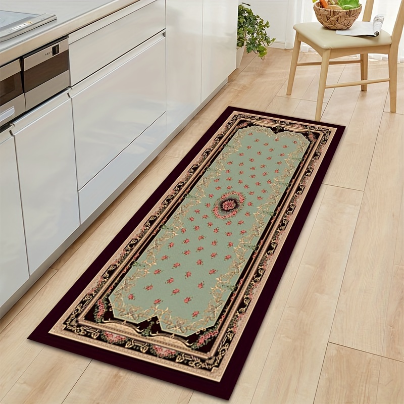 Bohemian Style Kitchen Mat Sweet Rose Print Throw Carpet - Temu Ireland