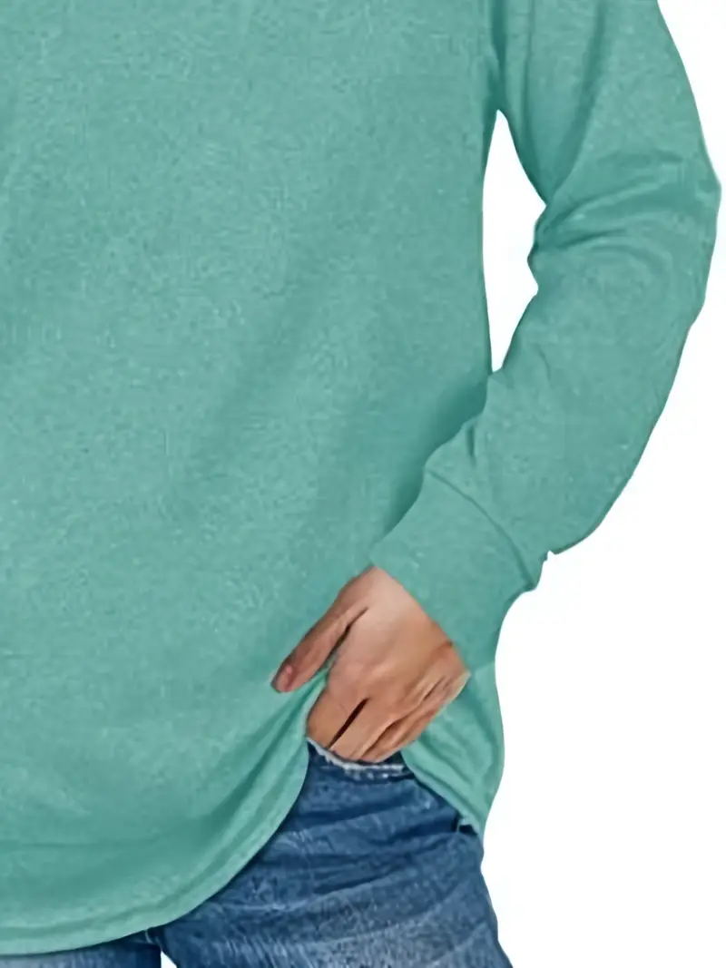 Solid Crew Neck Asymmetrical Fashion Sweatshirts Casual Temu