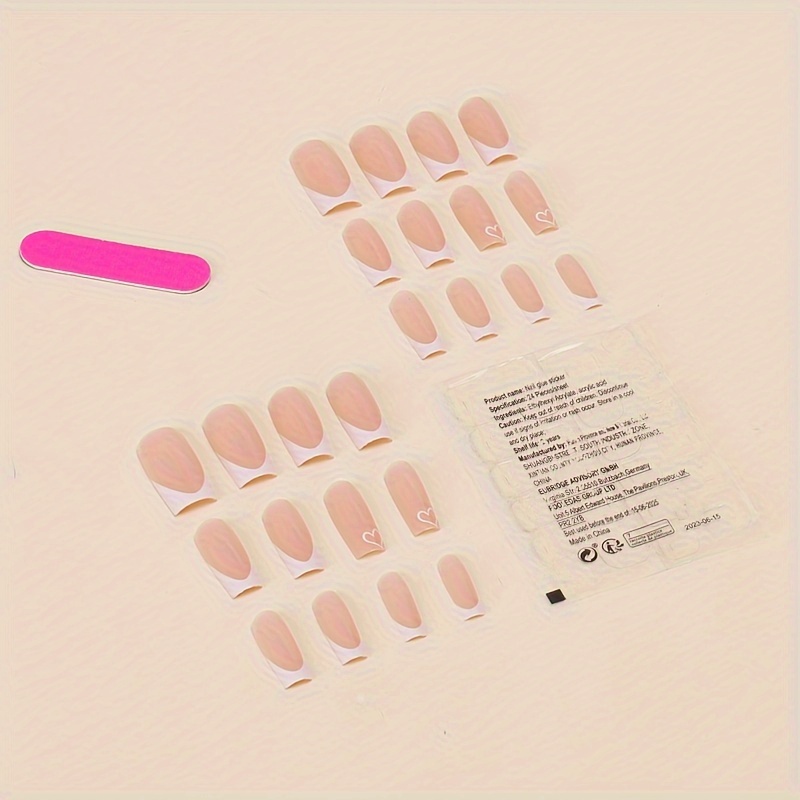 Medium Long Nails White French Tip Press - Temu United