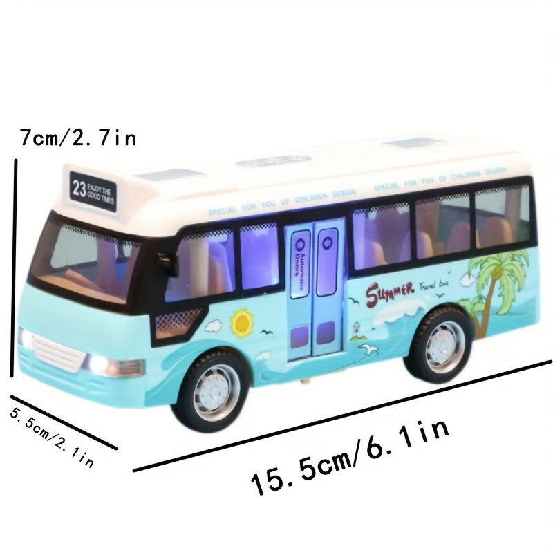 Sound Light Bus Door Opening Bus Model Toy Car - Temu Australia