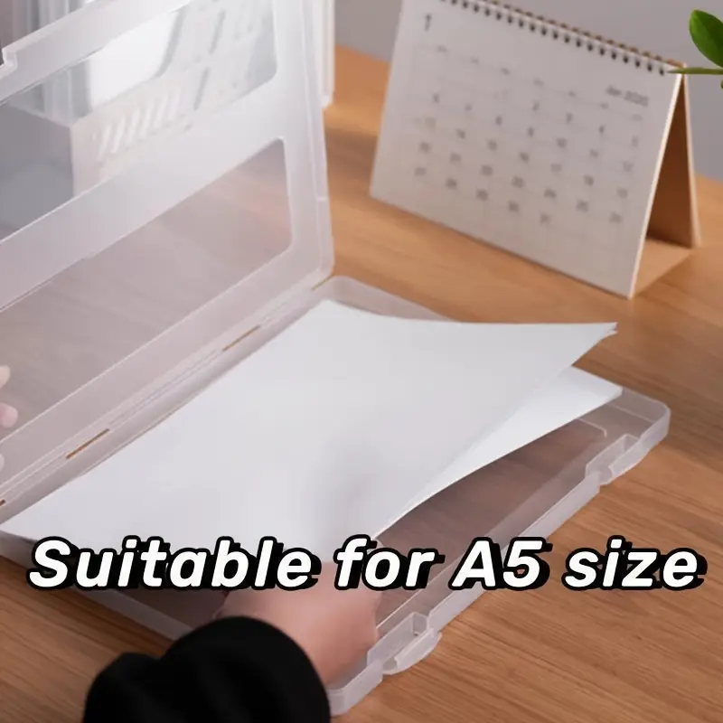 1pc ファイル収納ボックス 請求書 透明 Pp プラスチック素材 デスクトップ収納 A5 紙収納 Temu Japan