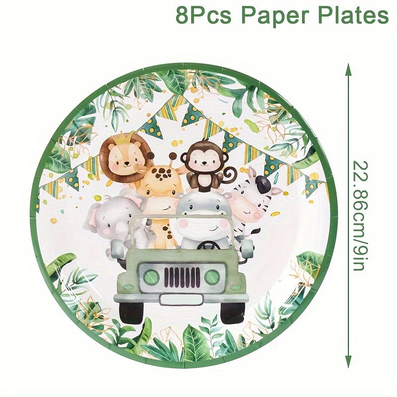 Jungle Animal Theme Party Paper Disposable Tableware Jungle - Temu Canada