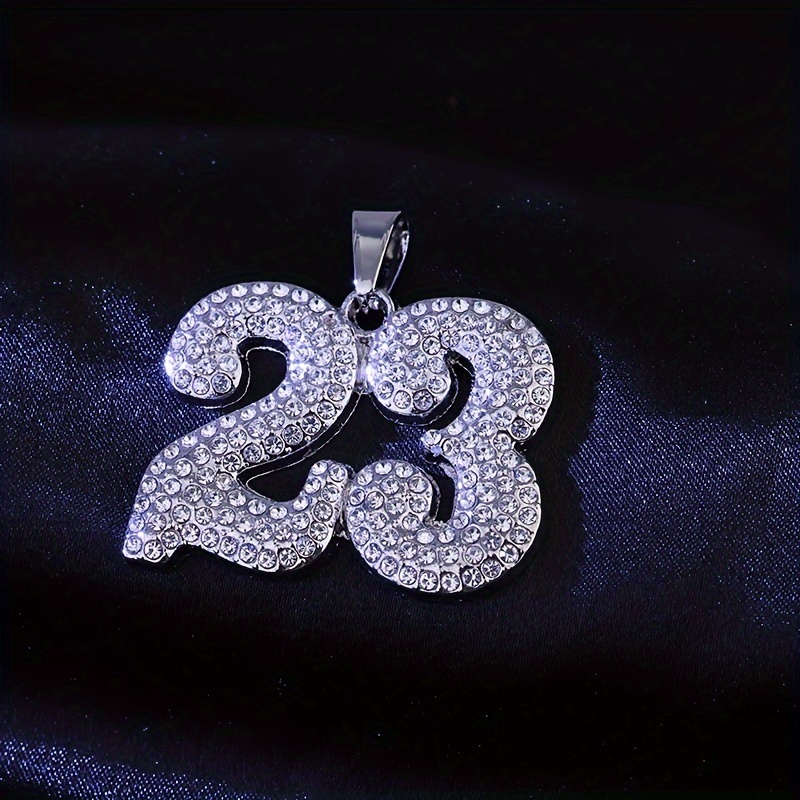 Alloy Number 23 Pendant Inlaid Rhinestone Jewelry New Hip - Temu United ...