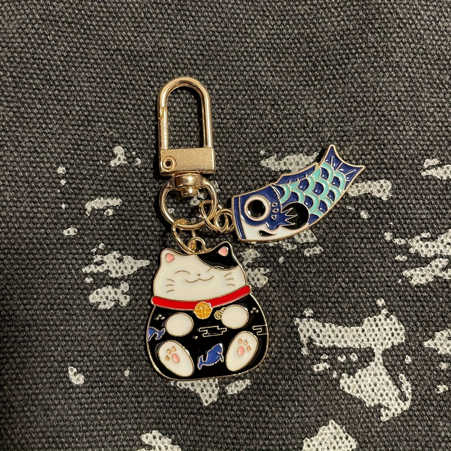 Alloy Pendant Cat Keychain Koi Cat Keychain - Temu Ireland