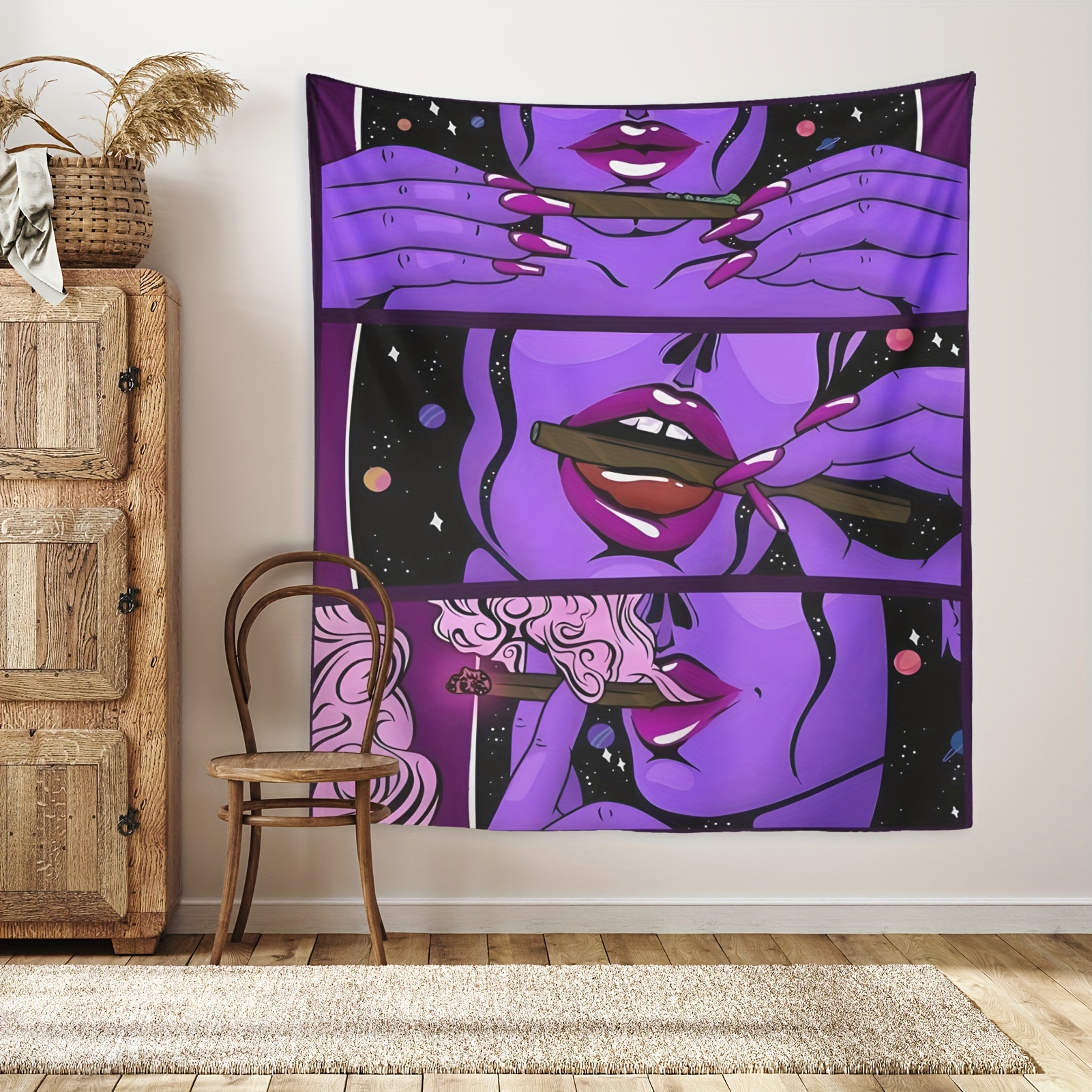 1pc Hippie Cool Girl Tapestry Tapestry Wall Hanging Living - Temu Australia