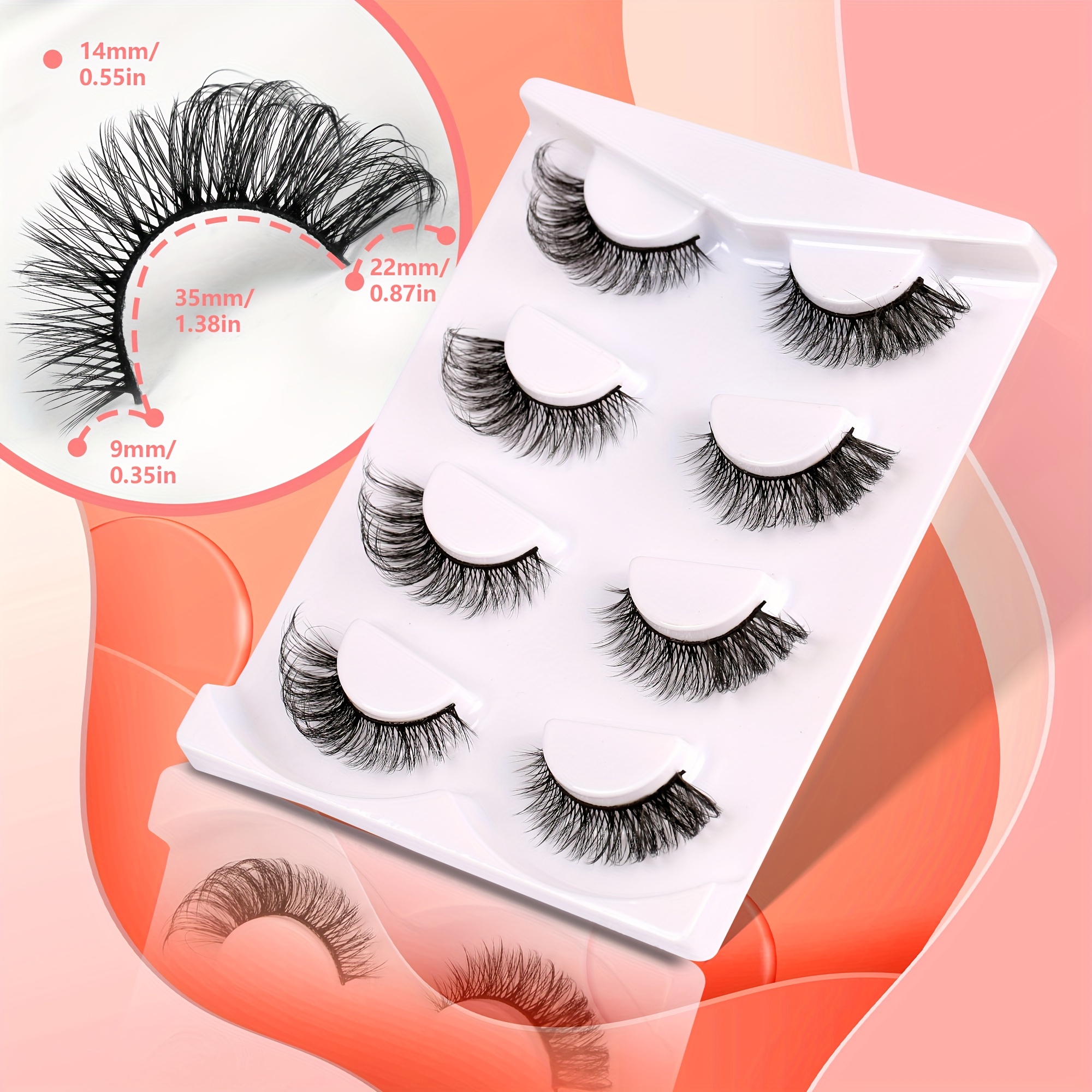 False Eyelashes Fluffy Cat Eye Wispy Fox Eye Lashes - Temu United Kingdom
