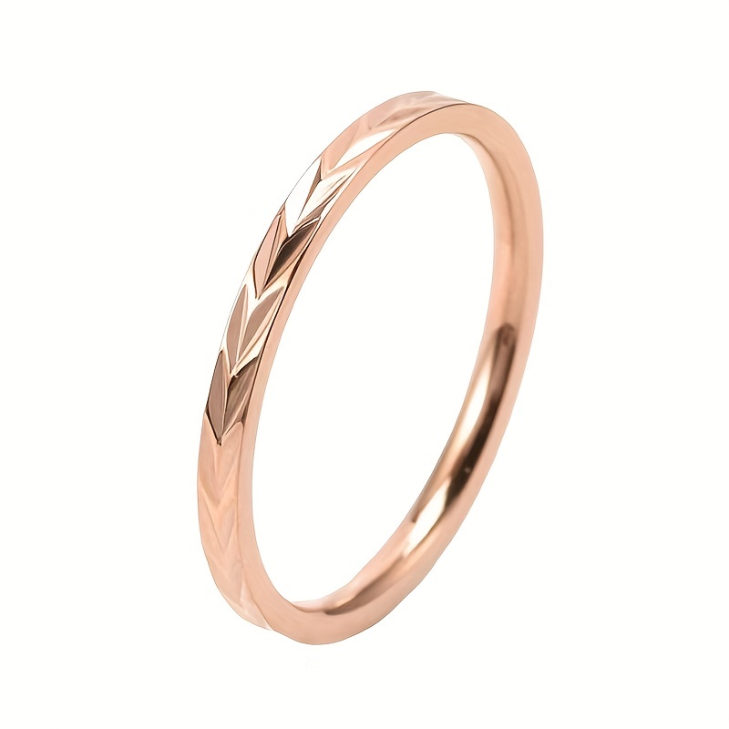 Titanium Steel Rose Golden Ring Men Couple Rings Daily Wear - Temu Canada
