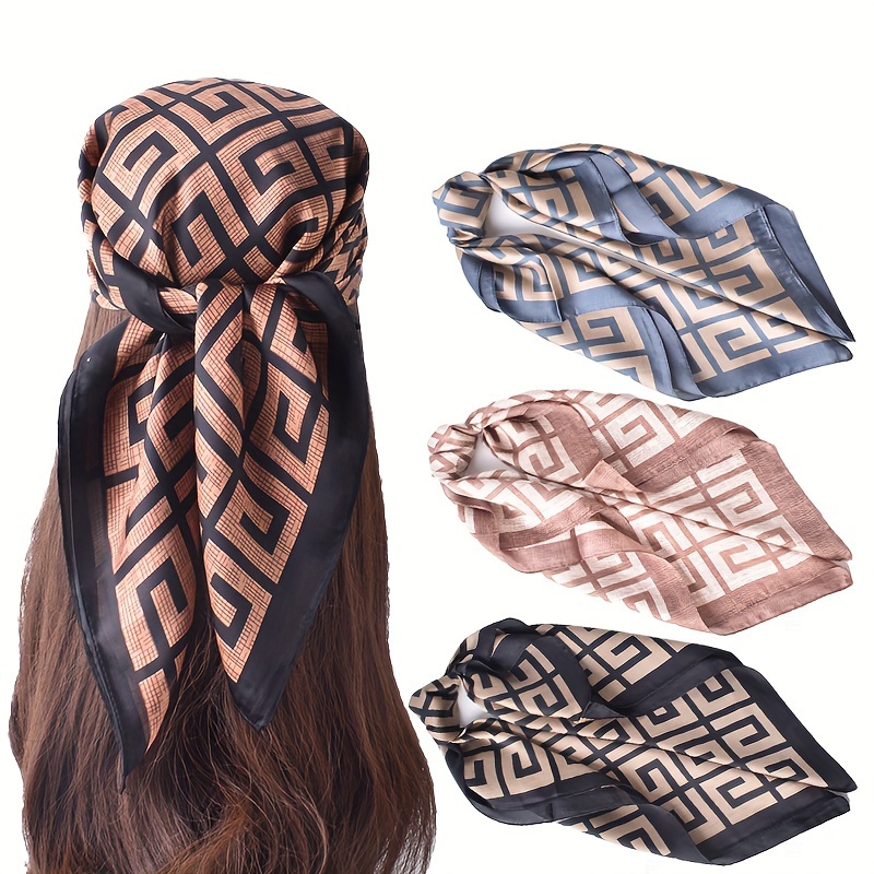 G Letter Printed Square Scarf Thin Smooth Neck Scarf Vintage - Temu Canada