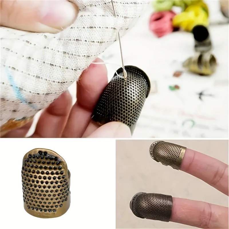 2pcs Vintage Thimble Hoop Finger Sleeve Adjustable Metal - Temu Australia