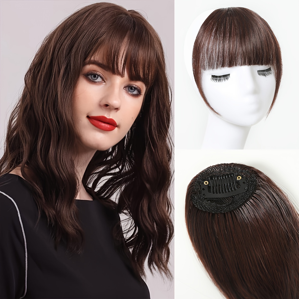 Bangs Hair Clip In Bangs Hair Wispy Bangs Fringe Temples - Temu United ...