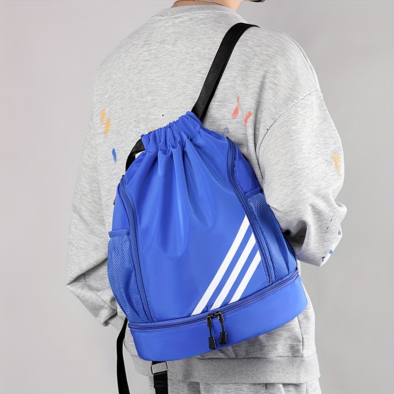 Casual Simple Striped Pattern Backpack Drawstring Storage - Temu United ...