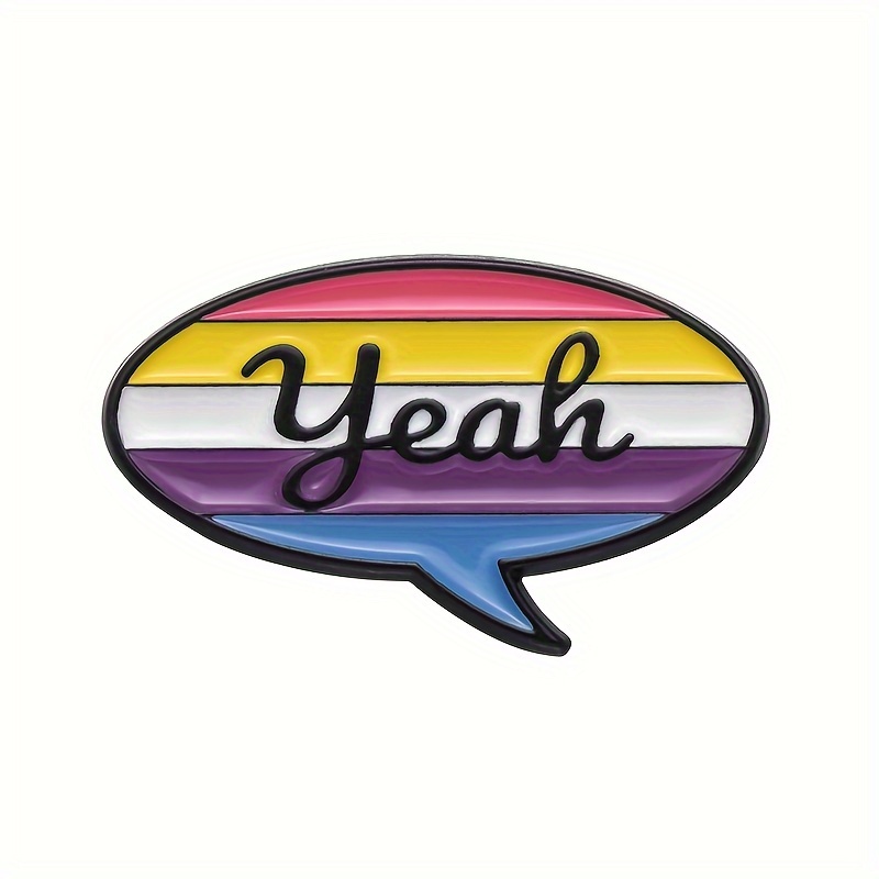 Cartoon Dialogue Box English Letter Badge Girls Fashion - Temu United ...